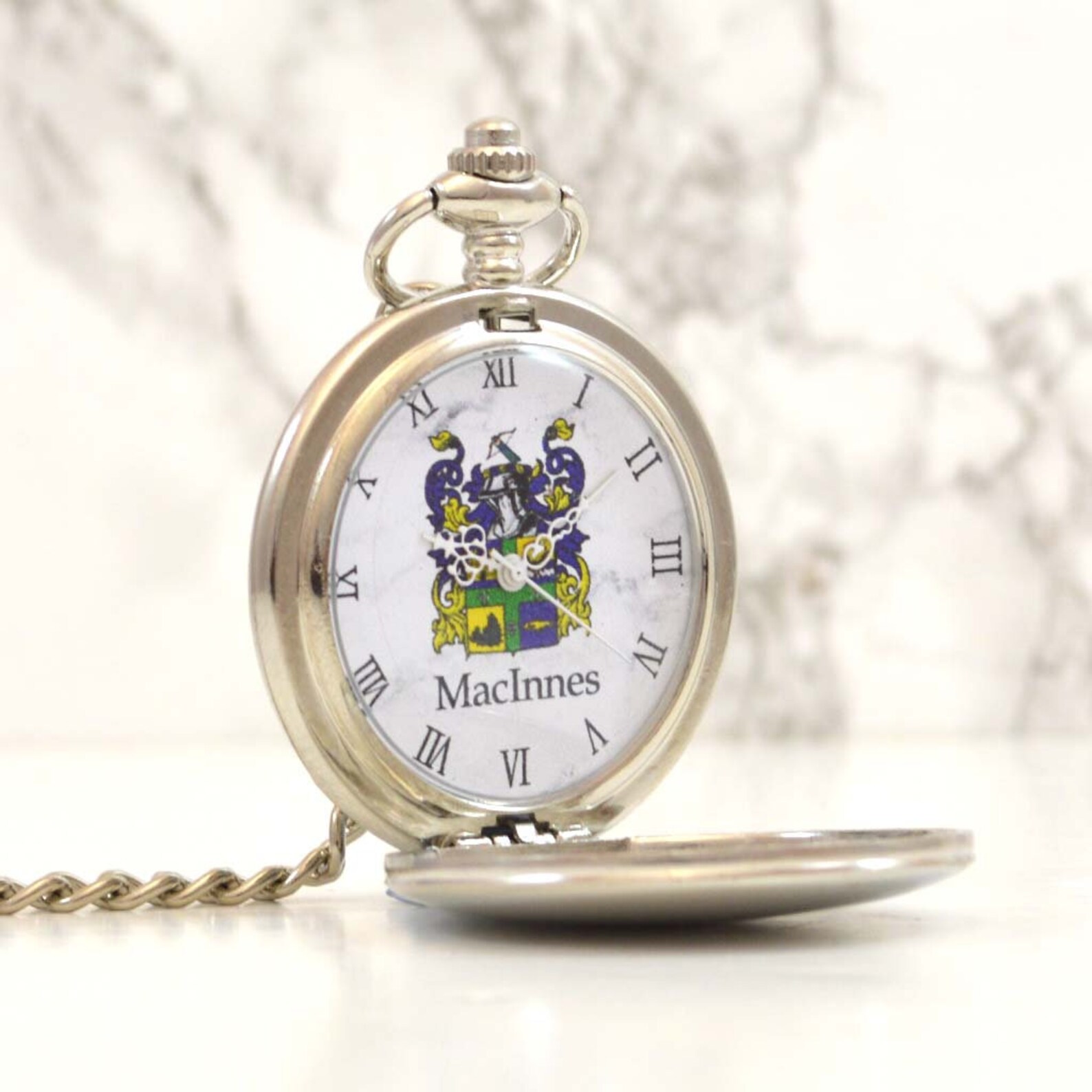 Personalised Family Crest Pocket Watch Engraved Coat of Arms Gifts Men ...