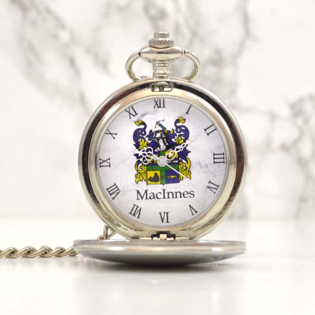 Personalised Family Crest Pocket Watch Engraved Coat of Arms Gifts Men ...