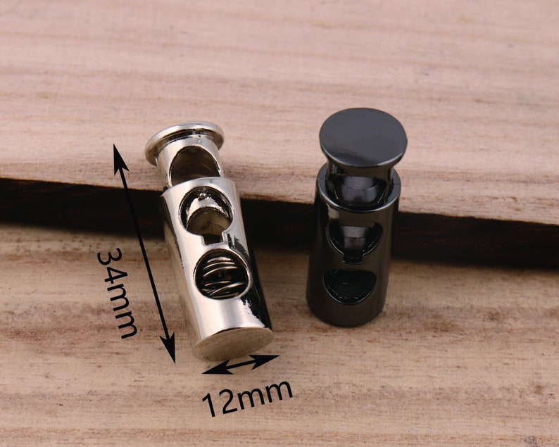 3412mm Metal Toggles Cord Stopper Cord Lock Two Holes Cord Lock Stopper ...