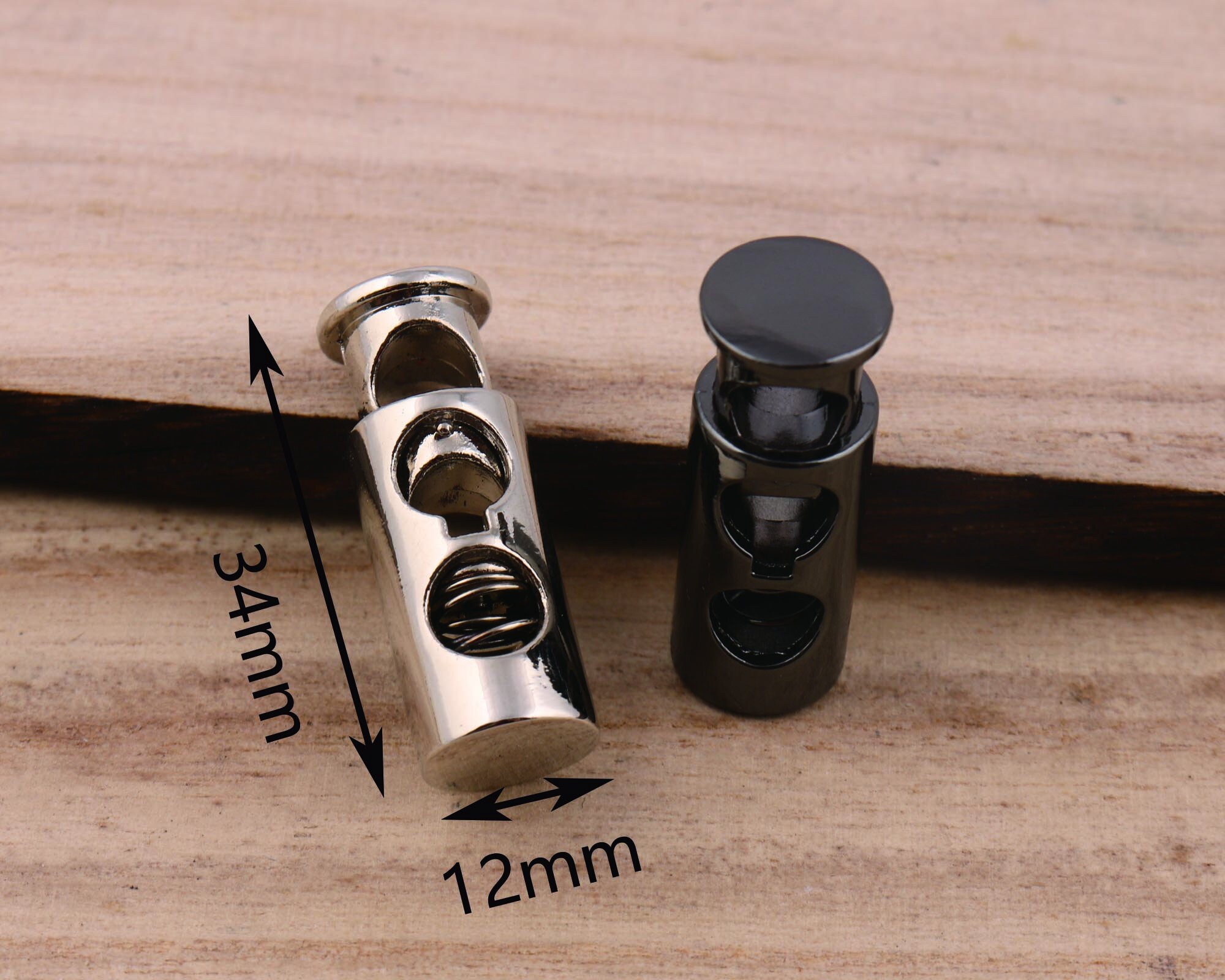 3412mm Metal Toggles Cord Stopper Cord Lock Two Holes Cord Lock Stopper ...