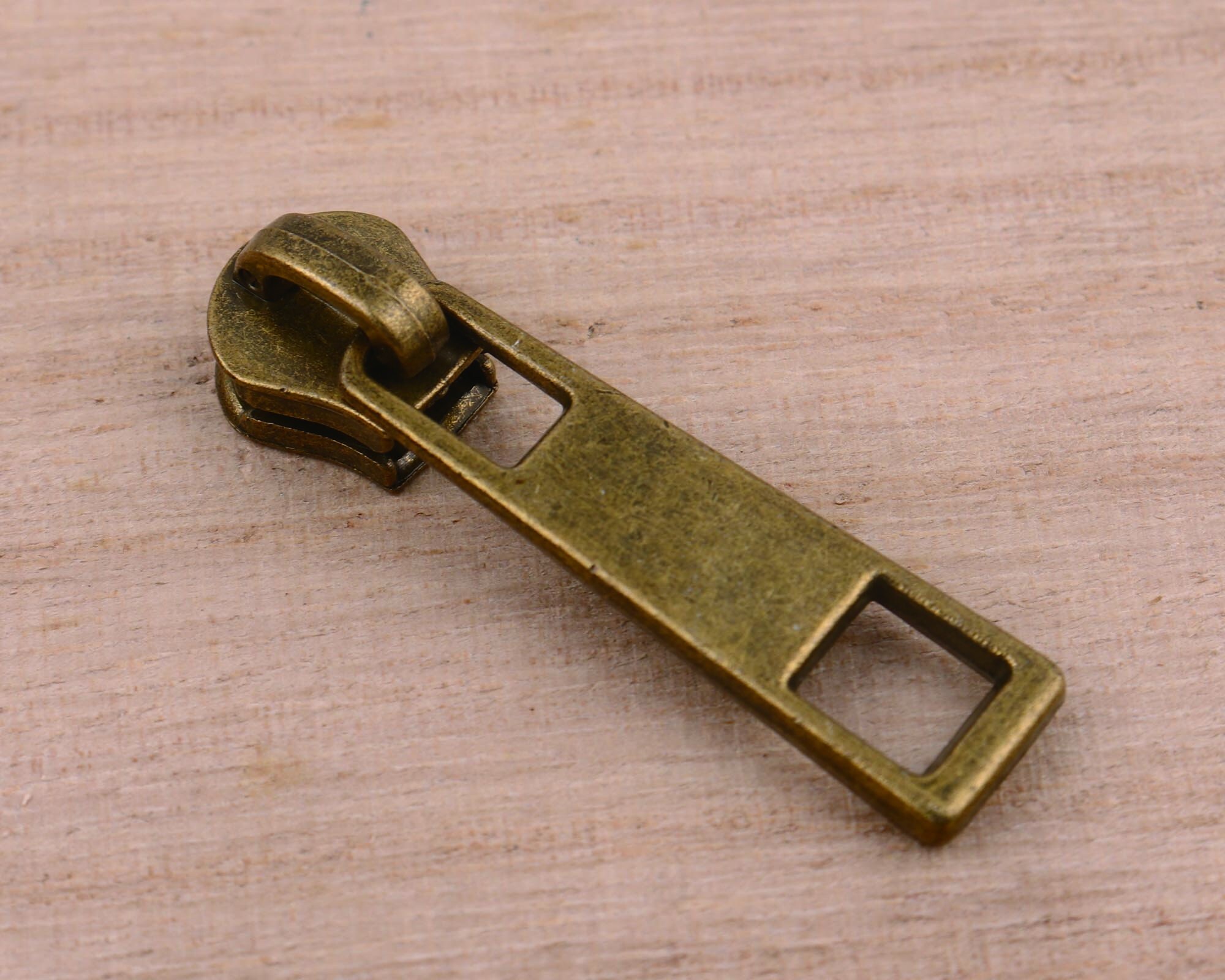 Metal 5 Zipper Head Antique Brass Zipper Slider Head for Zipper Teeth ...