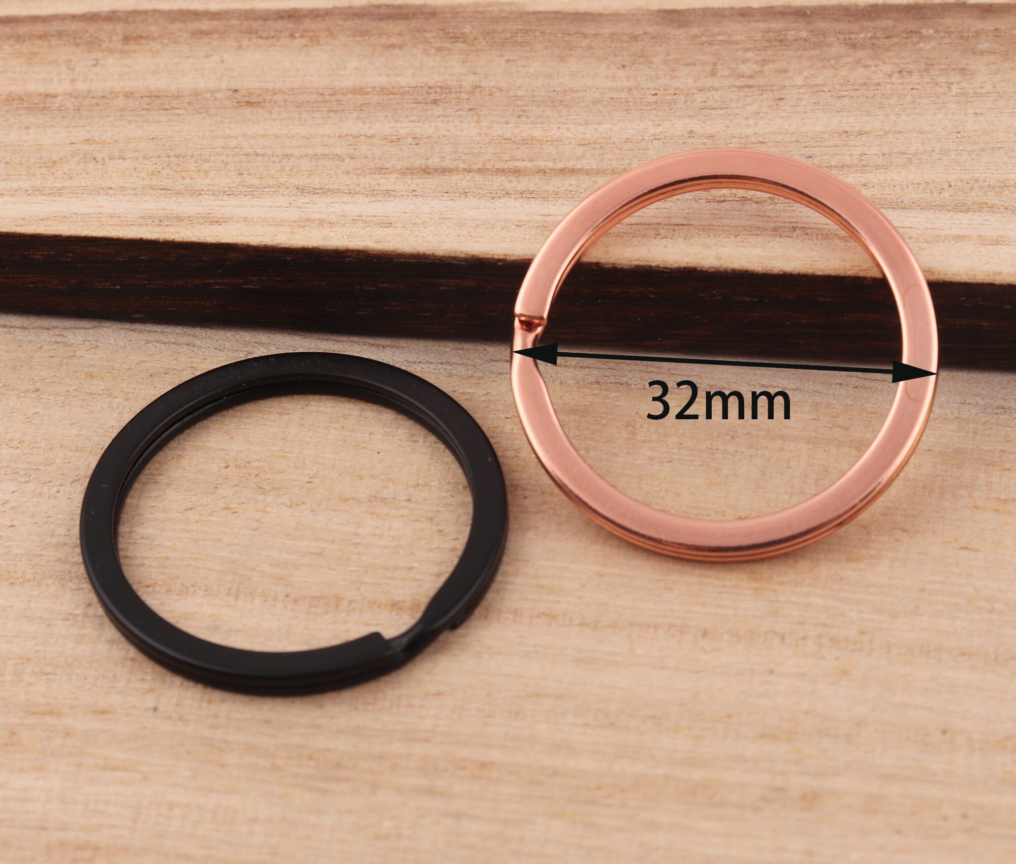 32mm Outer Round Shaped Split Ring Connectors Flat Keyring Split Jump ...