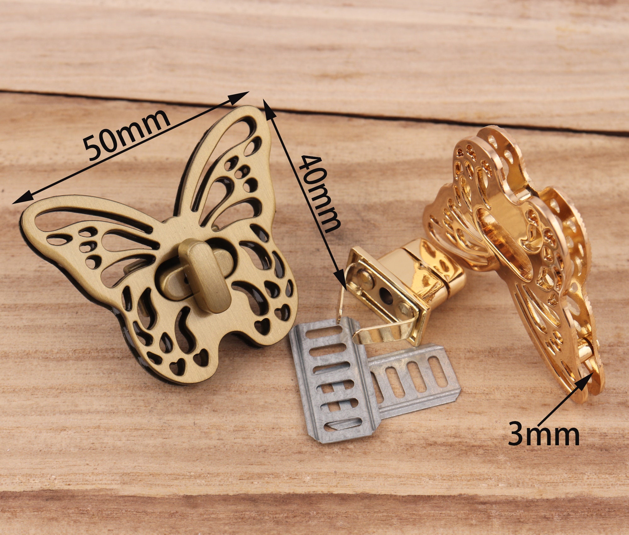 Butterfly Shape Bag Lock Twist Round Lock Purse Clasp Clutch Lock for ...
