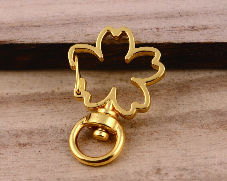 Metal Sakura Shaped Swivel Clasp Key Chain Ring Lanyard Clasps Swivel ...