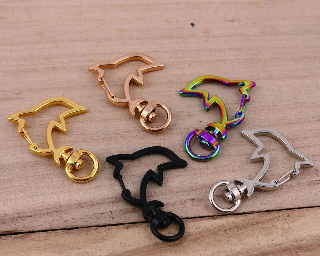 Metal Dolphin Shaped Swivel Clasp Key Chain Ring Lanyard Clasps Swivel ...