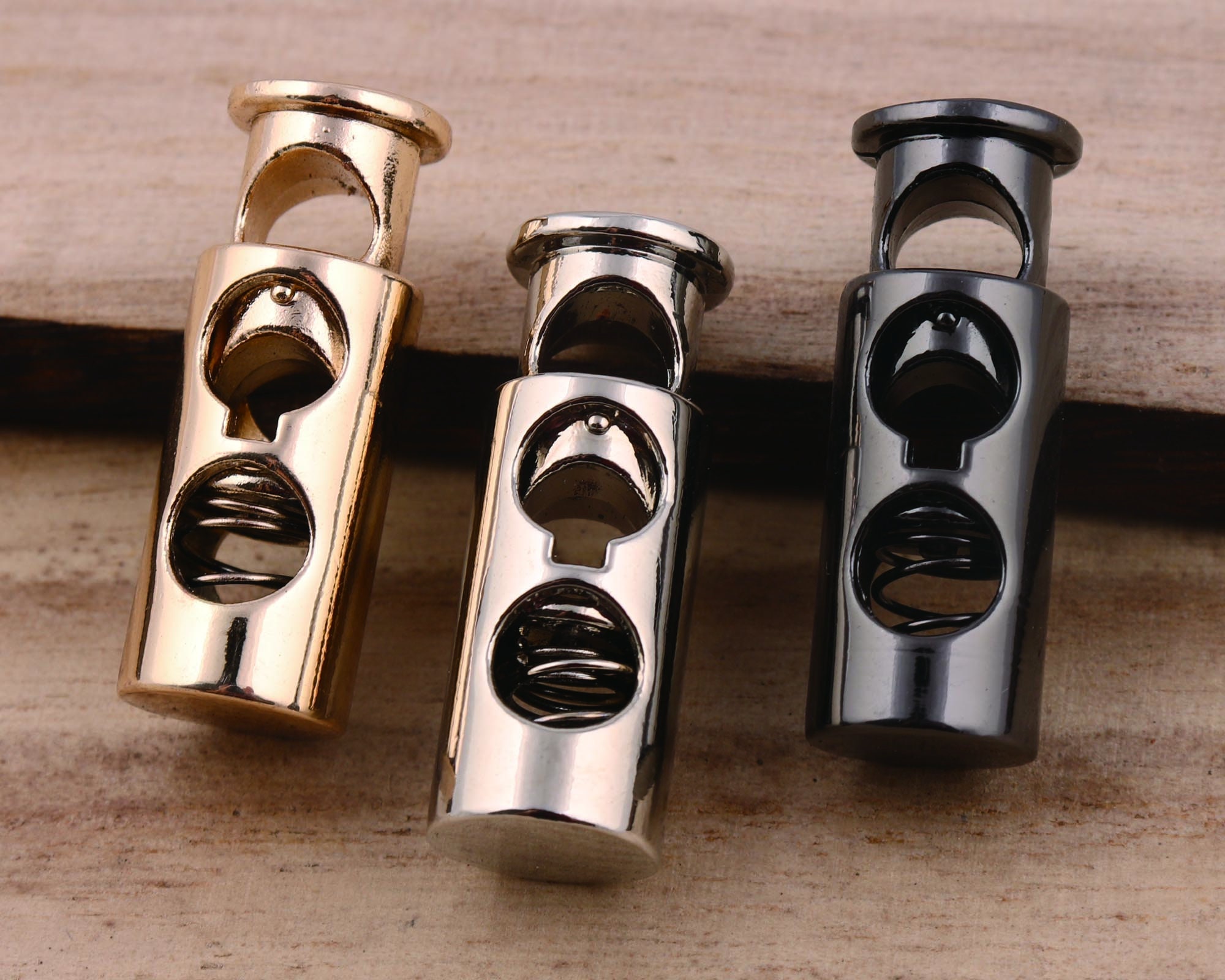 3412mm Metal Toggles Cord Stopper Cord Lock Two Holes Cord Lock Stopper ...