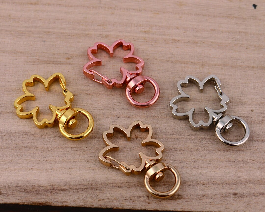 Metal Sakura Shaped Swivel Clasp Key Chain Ring Lanyard Clasps Swivel ...