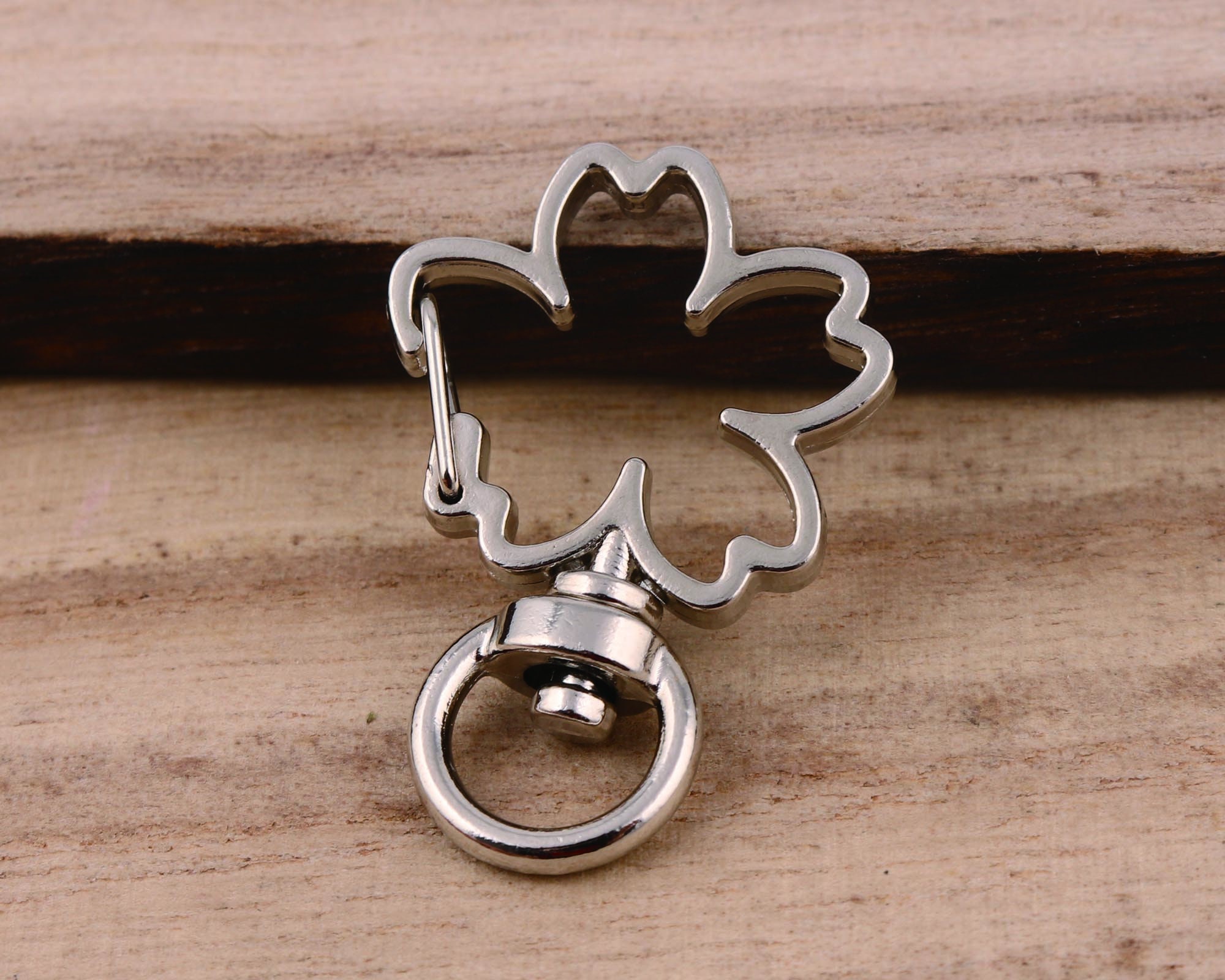Metal Sakura Shaped Swivel Clasp Key Chain Ring Lanyard Clasps Swivel ...