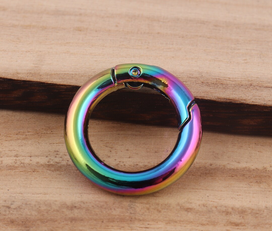3/4 19mm Inner Rainbow Round Spring Clasp Round Spring O Ring Clasps ...