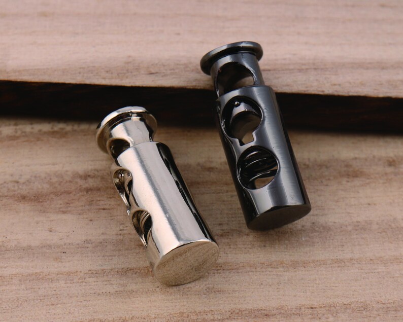 3412mm Metal Toggles Cord Stopper Cord Lock Two Holes Cord Lock Stopper ...