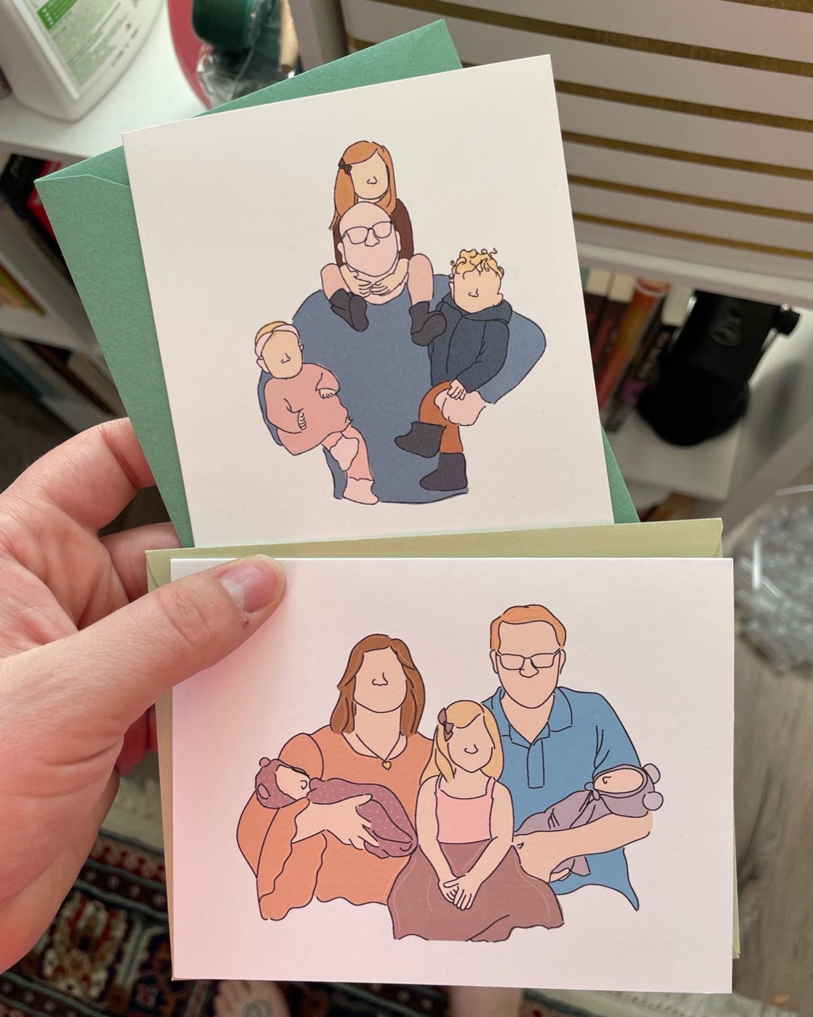 7 People Custom Family Portrait Line Drawing - Etsy