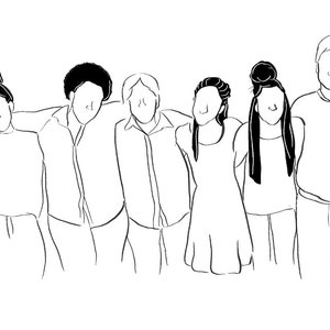 7 People Custom Family Portrait Line Drawing - Etsy