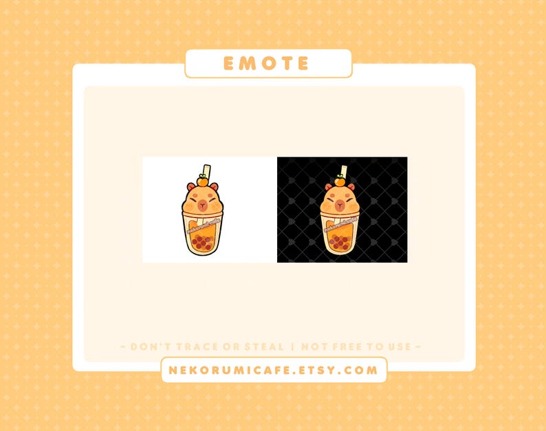Emote Capybara Boba Tea | Coffee | Streamer | Hydrate | Cozy | Twitch ...
