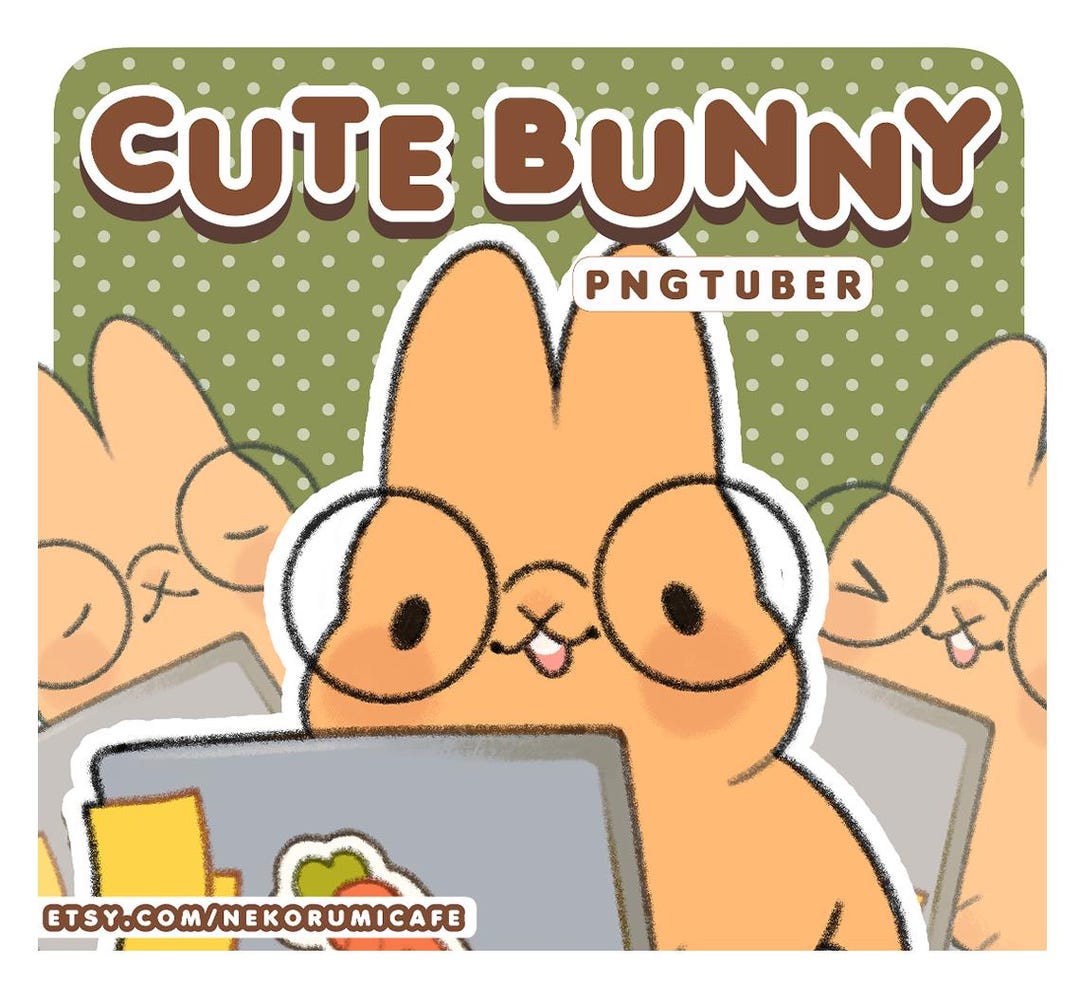 Pngtuber Cute Orange Bunny | Vtuber | Streamer | Veadotube | Avatar ...