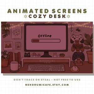 ANIMATED Stream Screens Cozy Desk Room | Overlay | Aesthetic | Offline ...