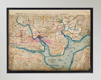 Potomac River Map Wall Art - Etsy