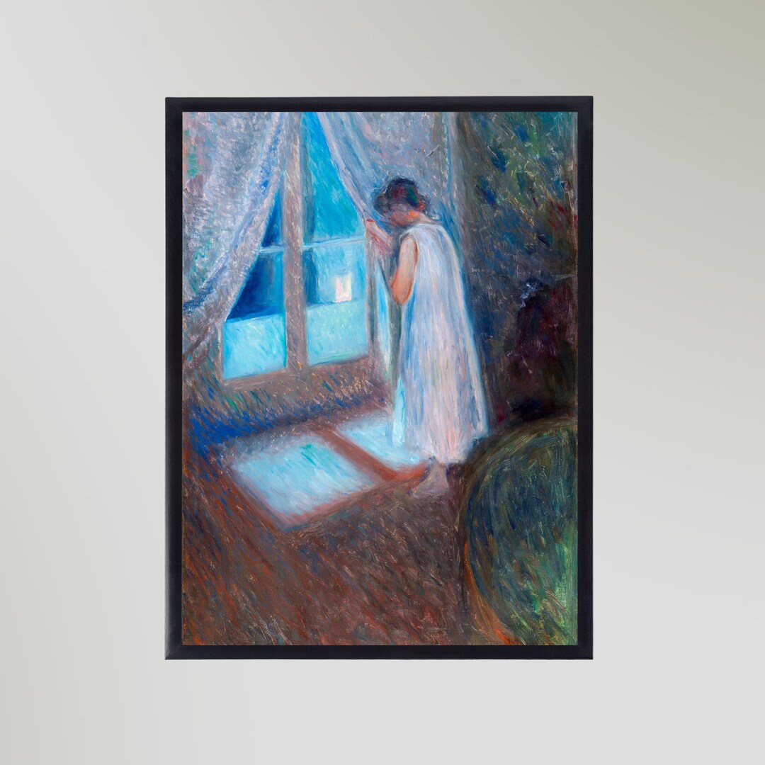 The Girl by the Window (1893) by Edvard Munch Painting Print Poster ...