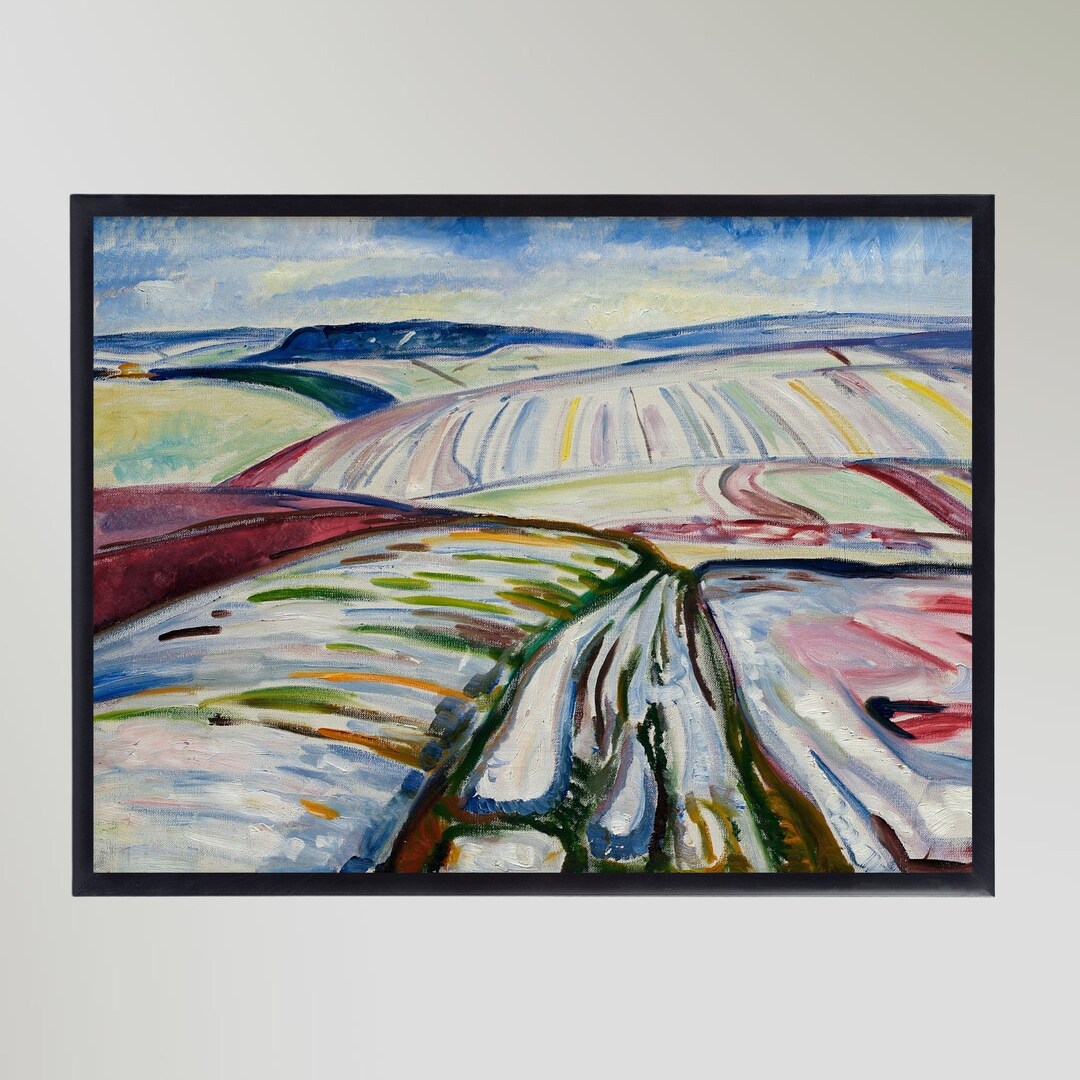 Field in Snow (1907) by Edvard Munch Painting Print Poster Picture Wall ...