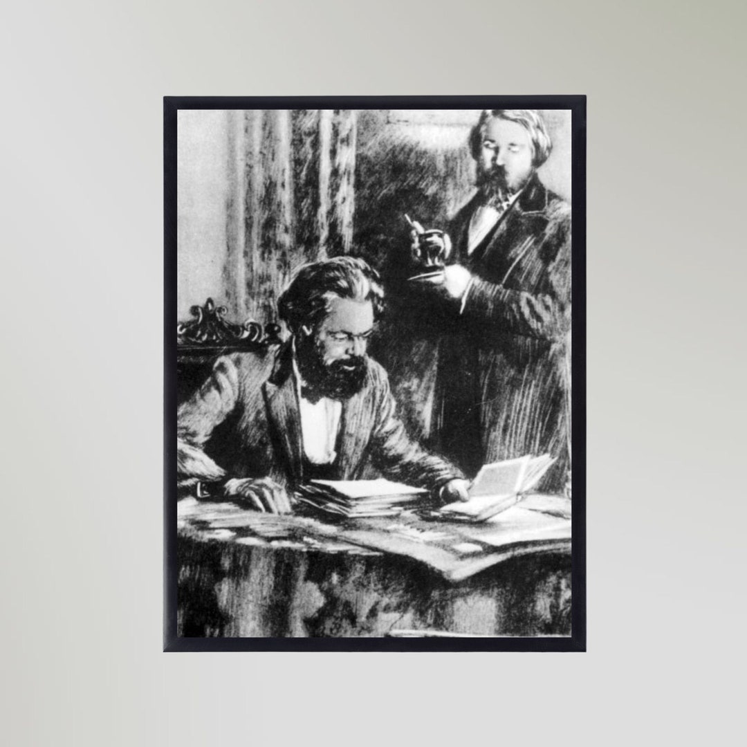 Karl Marx & Friedrich Engles (1891) Print Poster Picture Gift in ...