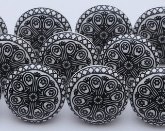 Assorted Black & White Ceramic Knobs Kitchen Cabinet Drawer | Etsy