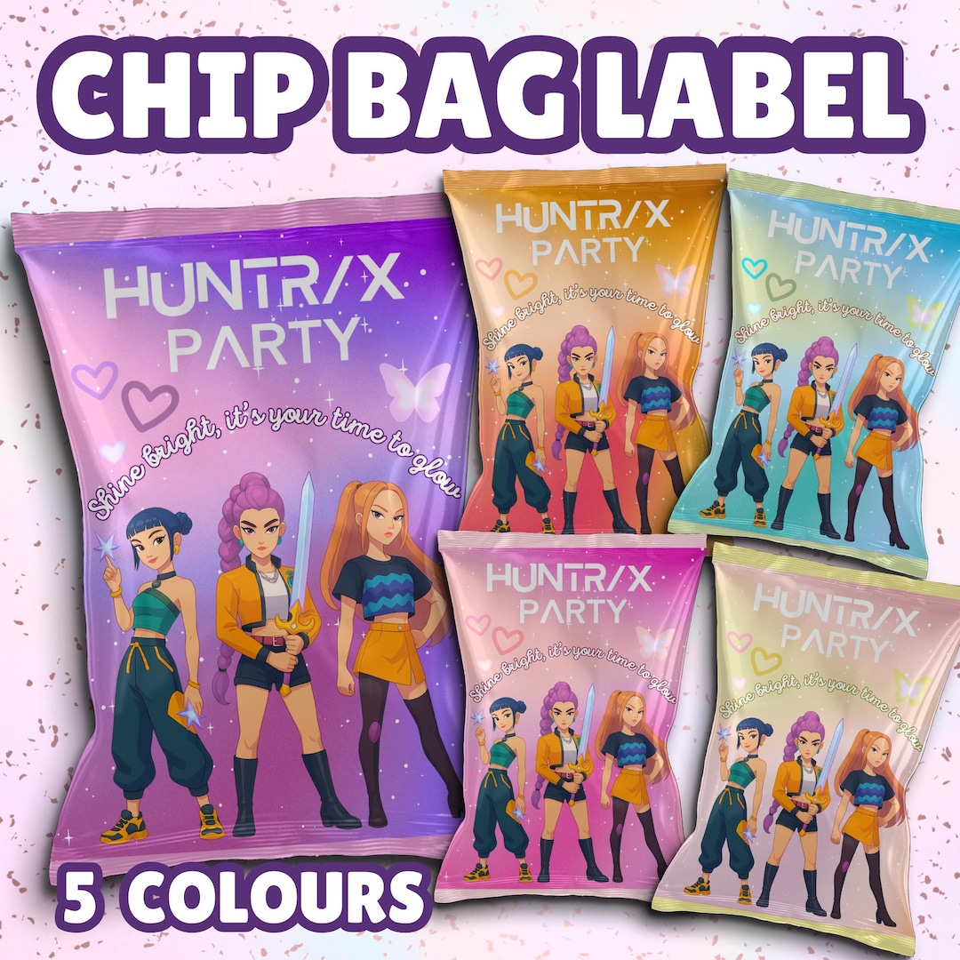 K-pop Demon Hunter Chip Bag Label | Printable Birthday Party Decor | K ...