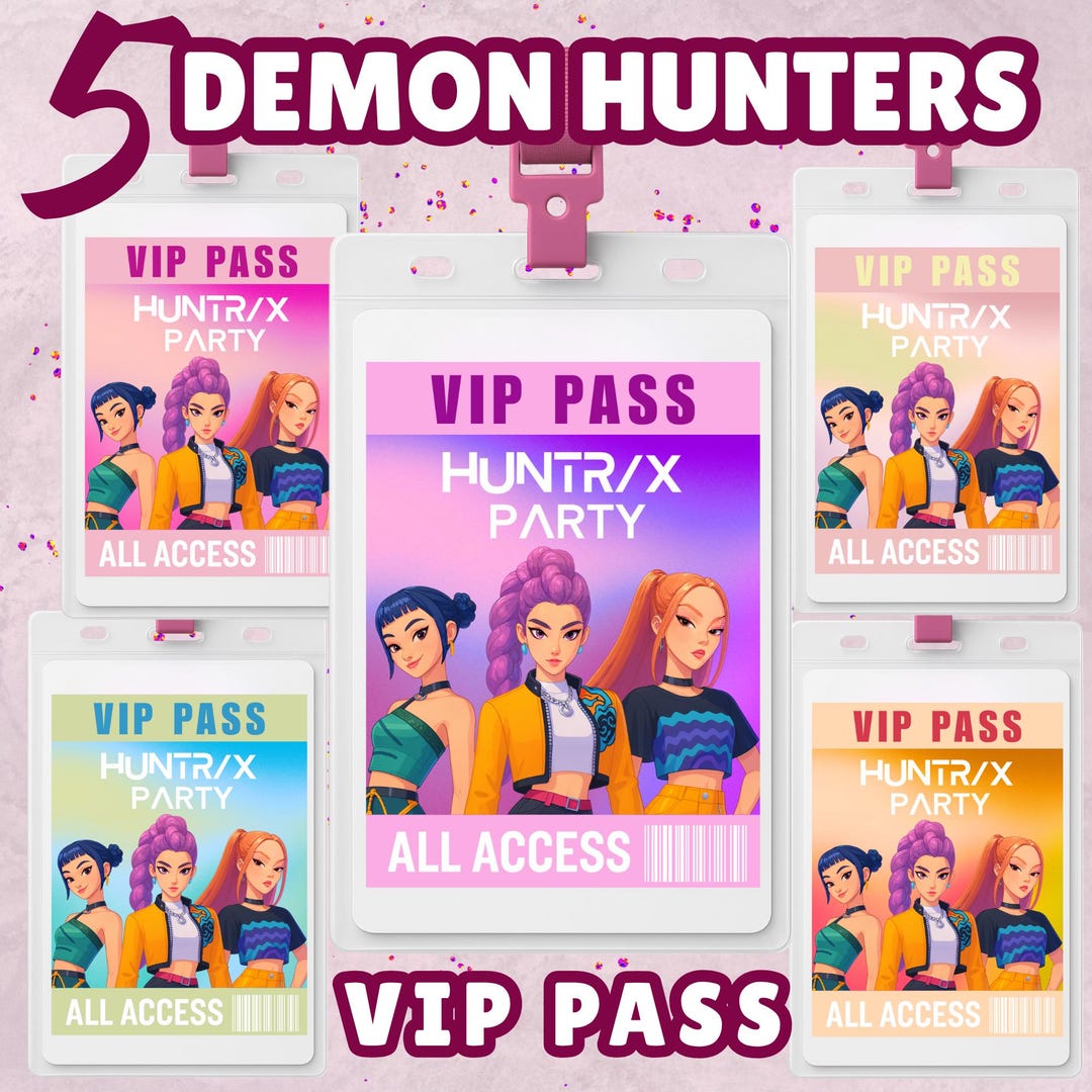 Kpop Demon Hunters VIP Pass Bundle | Huntrix & Saja Boys ID Badges ...