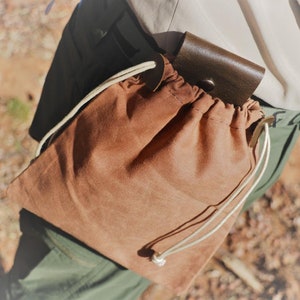 New Canvas Drawstring Bag Dump Pouch Trail Pouch Foraging Hiking ...