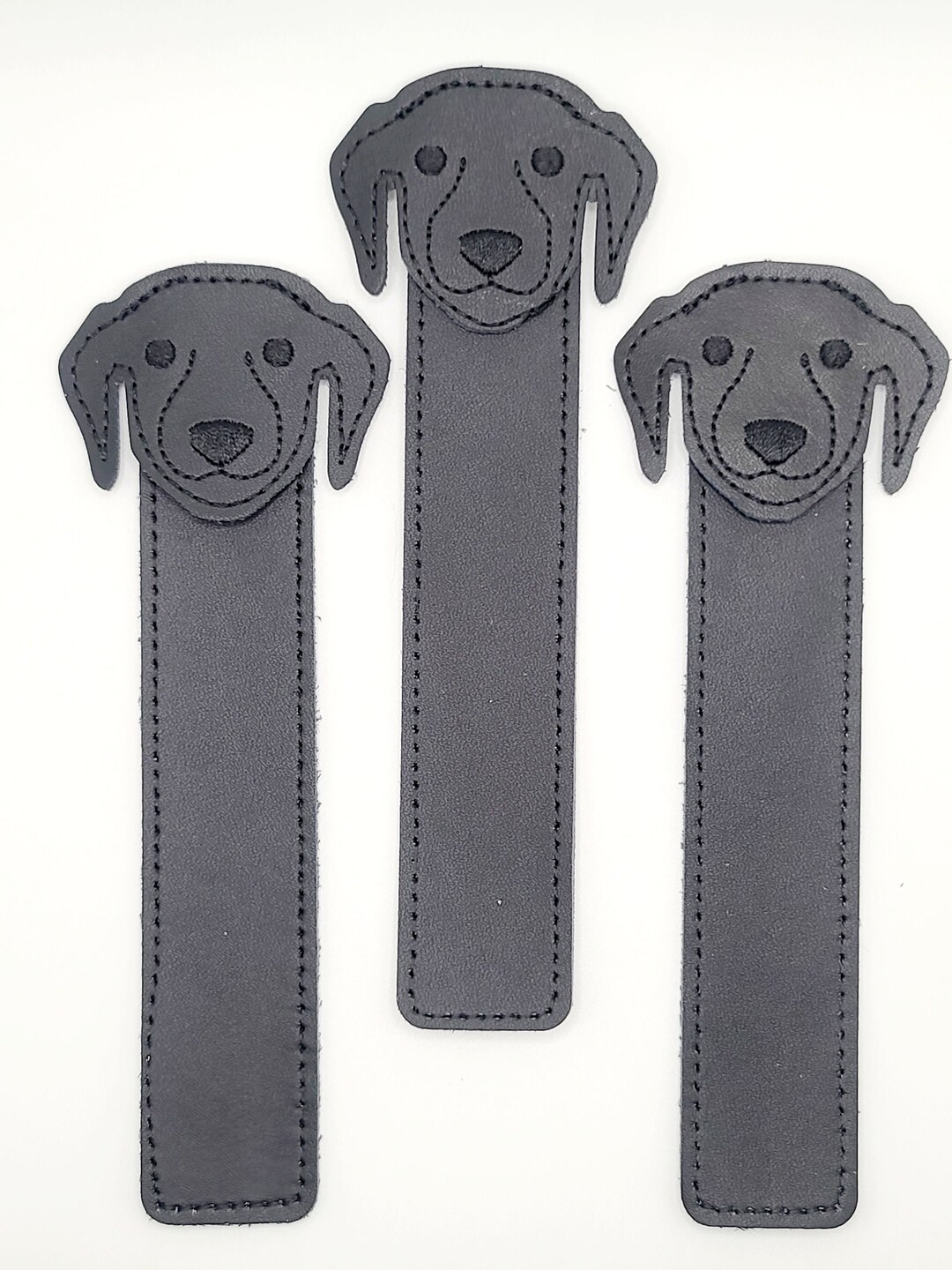 3 Adorable Black Lab Leather Bookmarks Perfect for Valentine's Easter ...