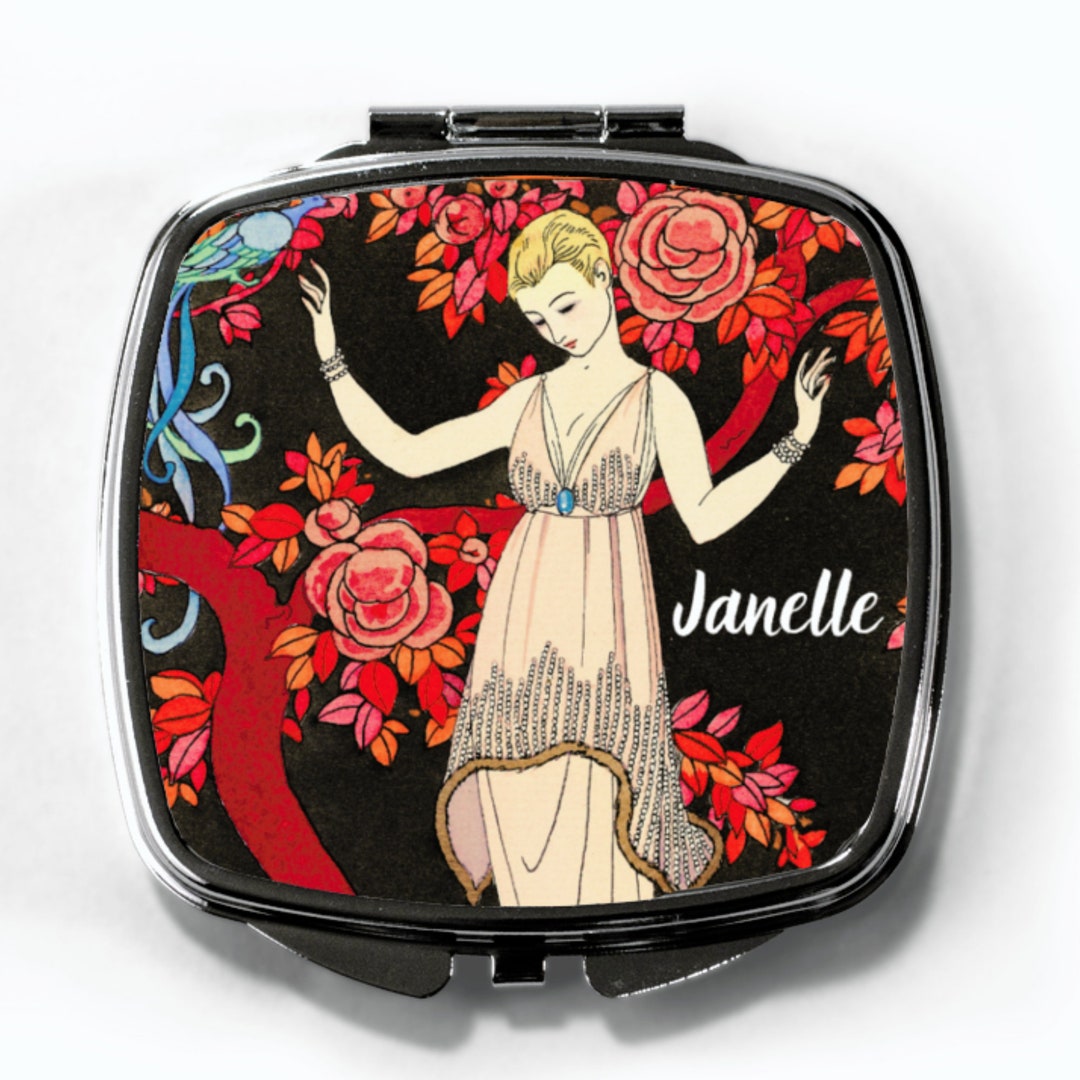 Personalised Compact Mirror, Art Deco Compact Mirror, Vintage Art ...