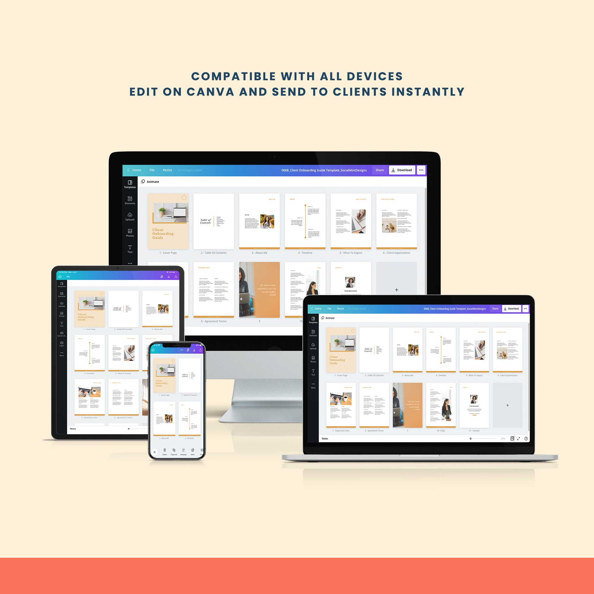 Client Onboarding Canva Template|social Media Manager Business|client ...