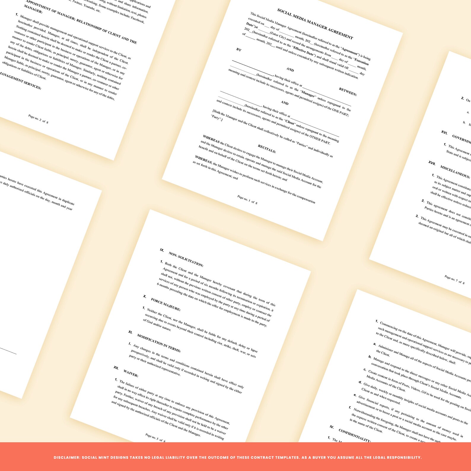 Social Media Manager Contract Template Freelance Social Media Manager ...