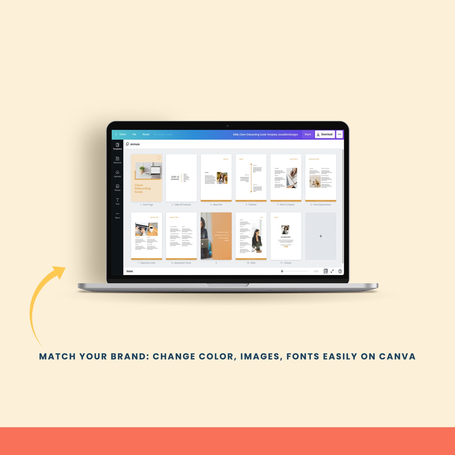 Client Onboarding Canva Template|social Media Manager Business|client ...
