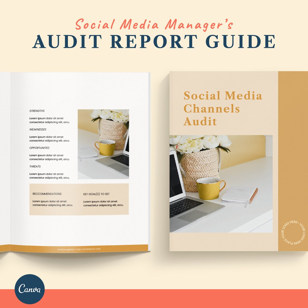 Social Media Audit Template|canva Template|audit Report Guide|social ...