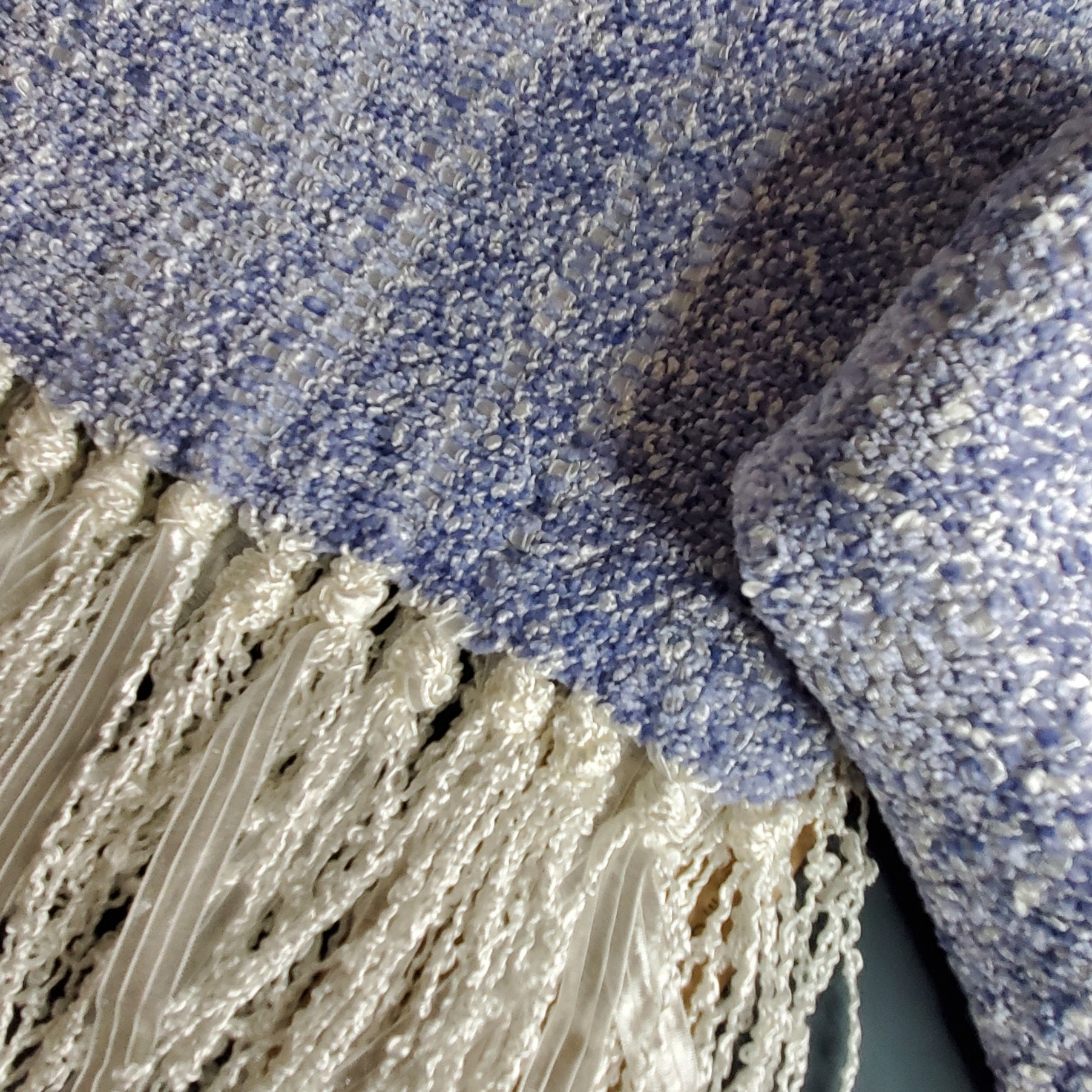 Handwoven Lavender and Ivory Rayon Chenille Scarf - Etsy