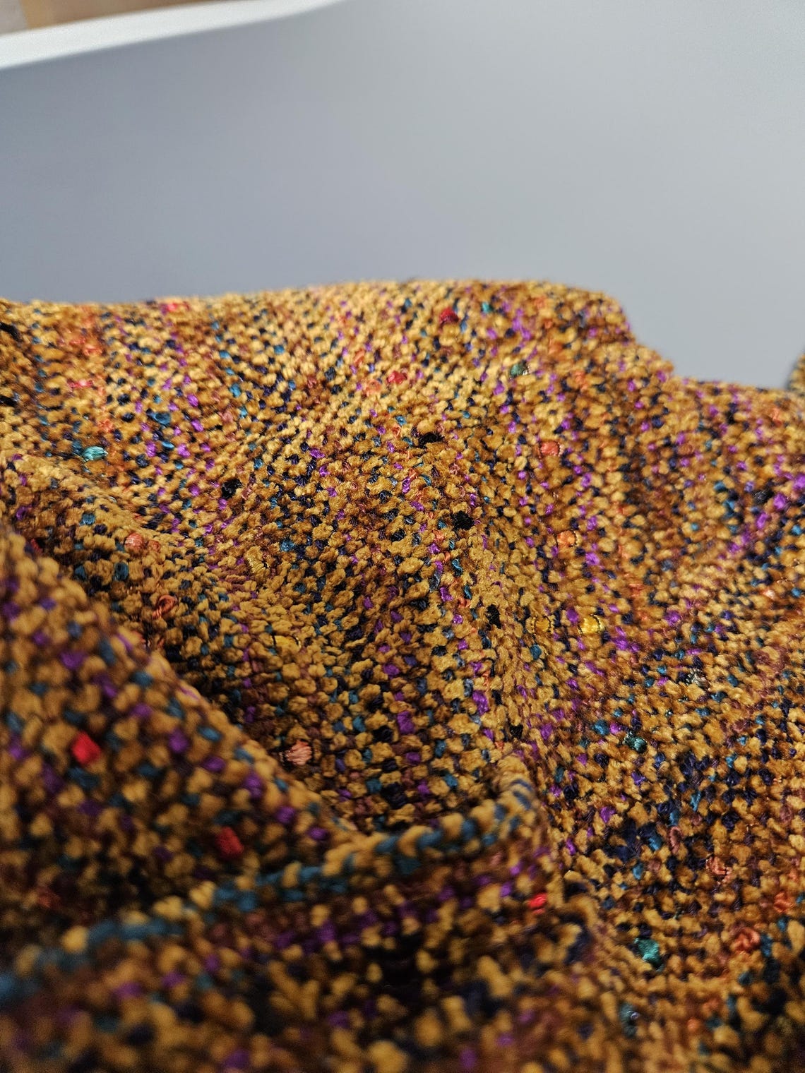 Handwoven Amber With Bright Ladder Ribbons Rayon Chenille Scarf - Etsy