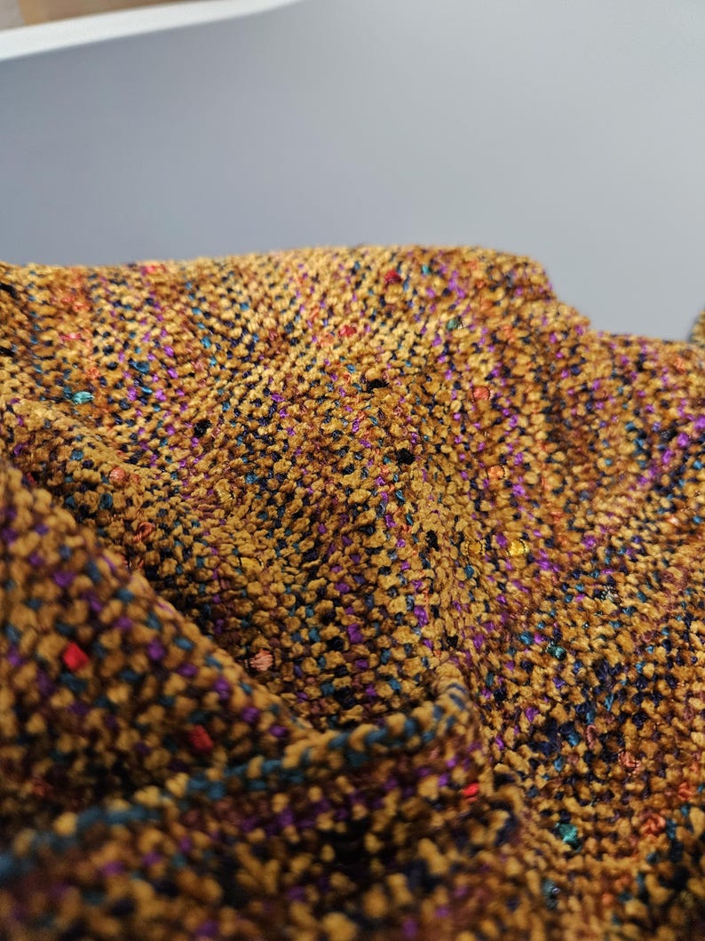 Handwoven Amber With Bright Ladder Ribbons Rayon Chenille Scarf - Etsy