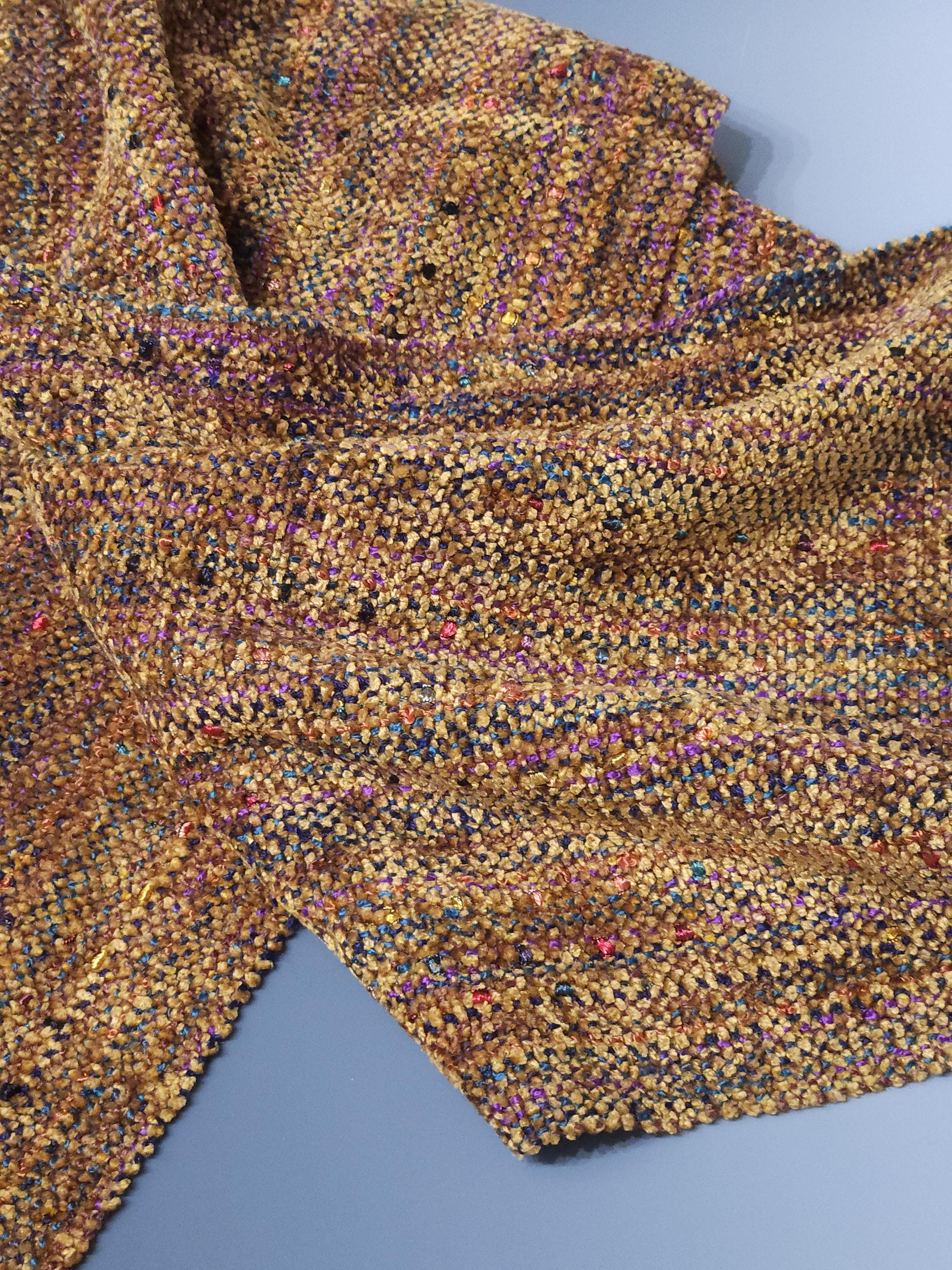 Handwoven Amber With Bright Ladder Ribbons Rayon Chenille Scarf - Etsy