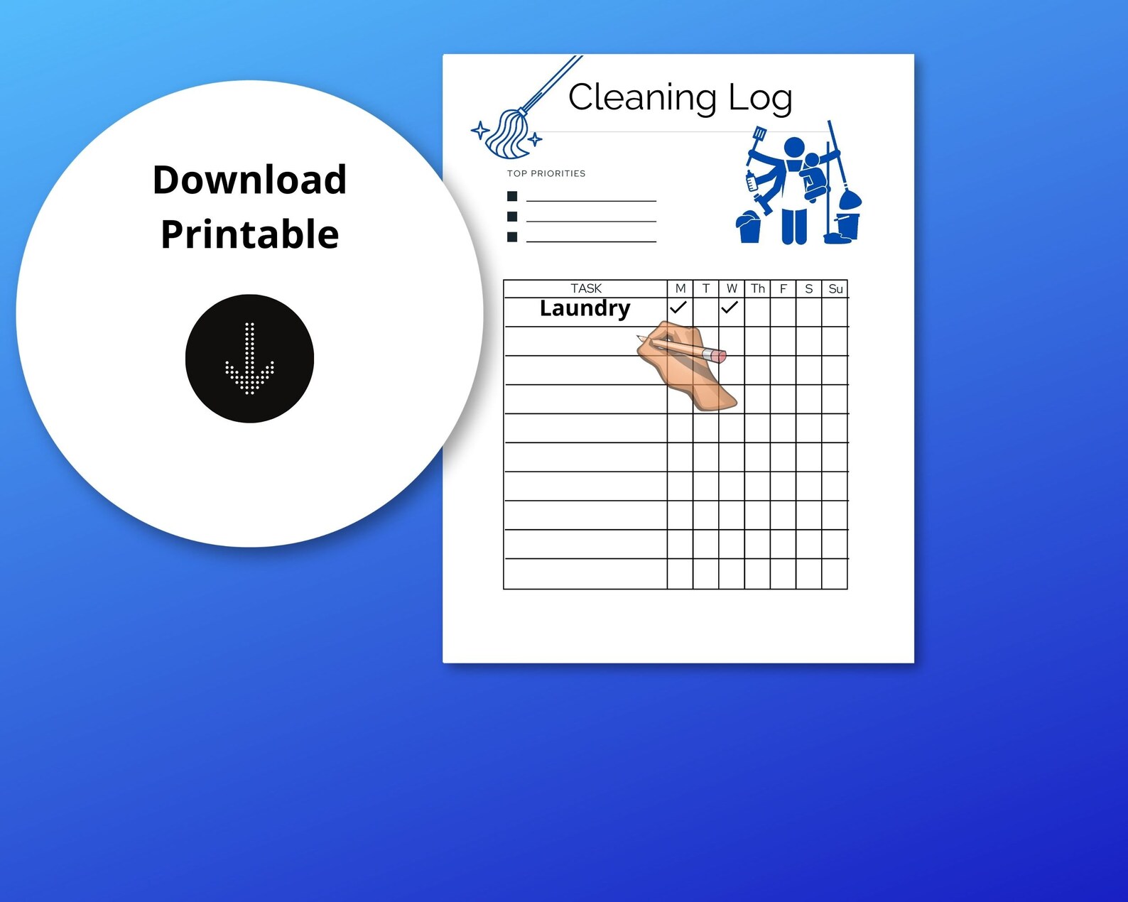 Cleaning Log Checklist, Cleaning Tacker, Weekly Cleaning Checklist ...