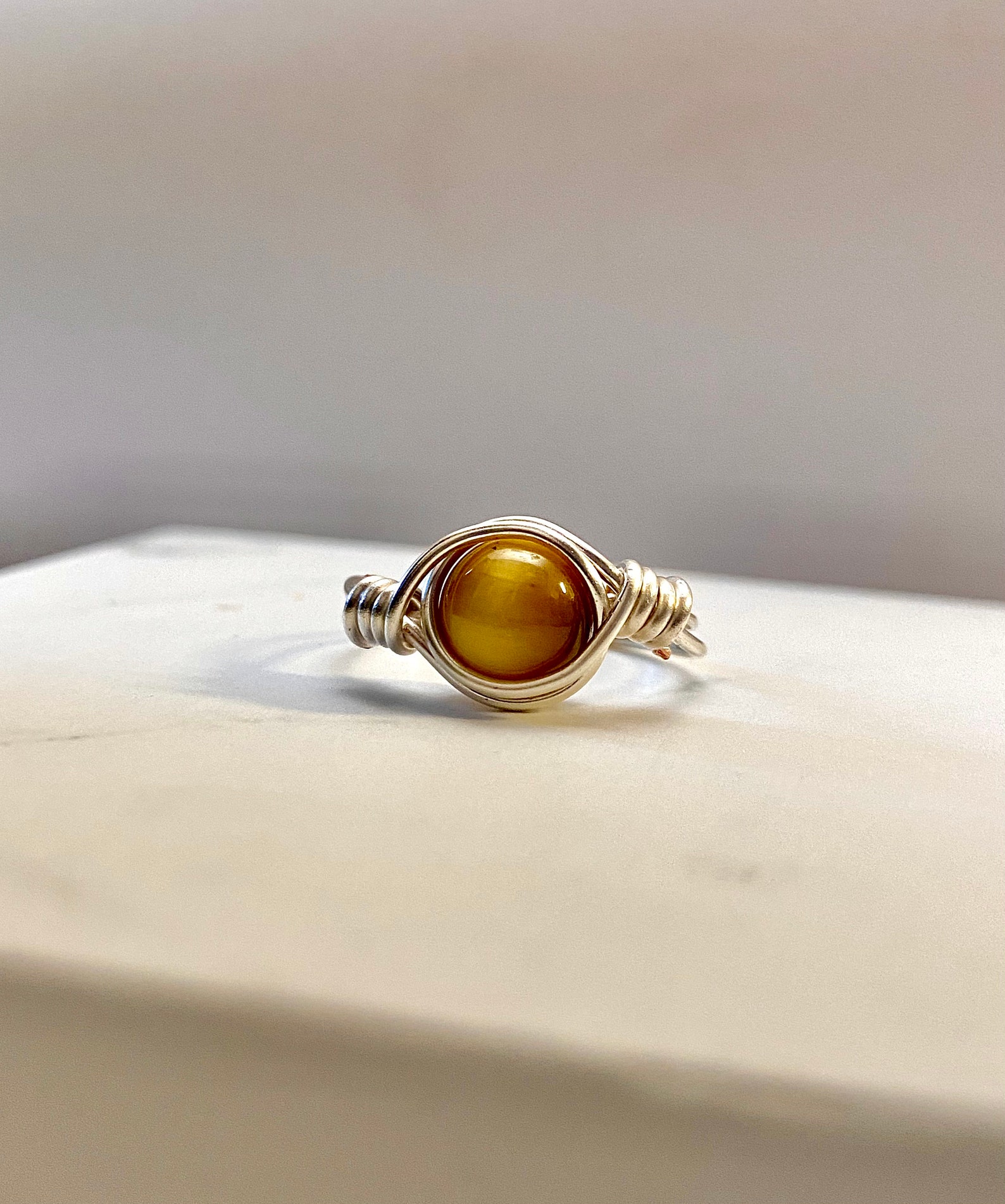 Tiger Eye Stone ring | Etsy
