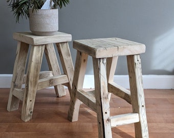 Rustic Stool, Small Side Table, Wooden Plant Stand, Farm House Kitchen ...