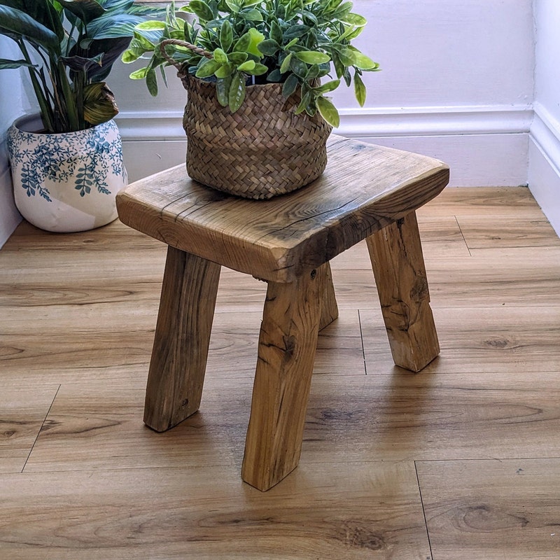 Small Wooden Table Stool - Etsy UK