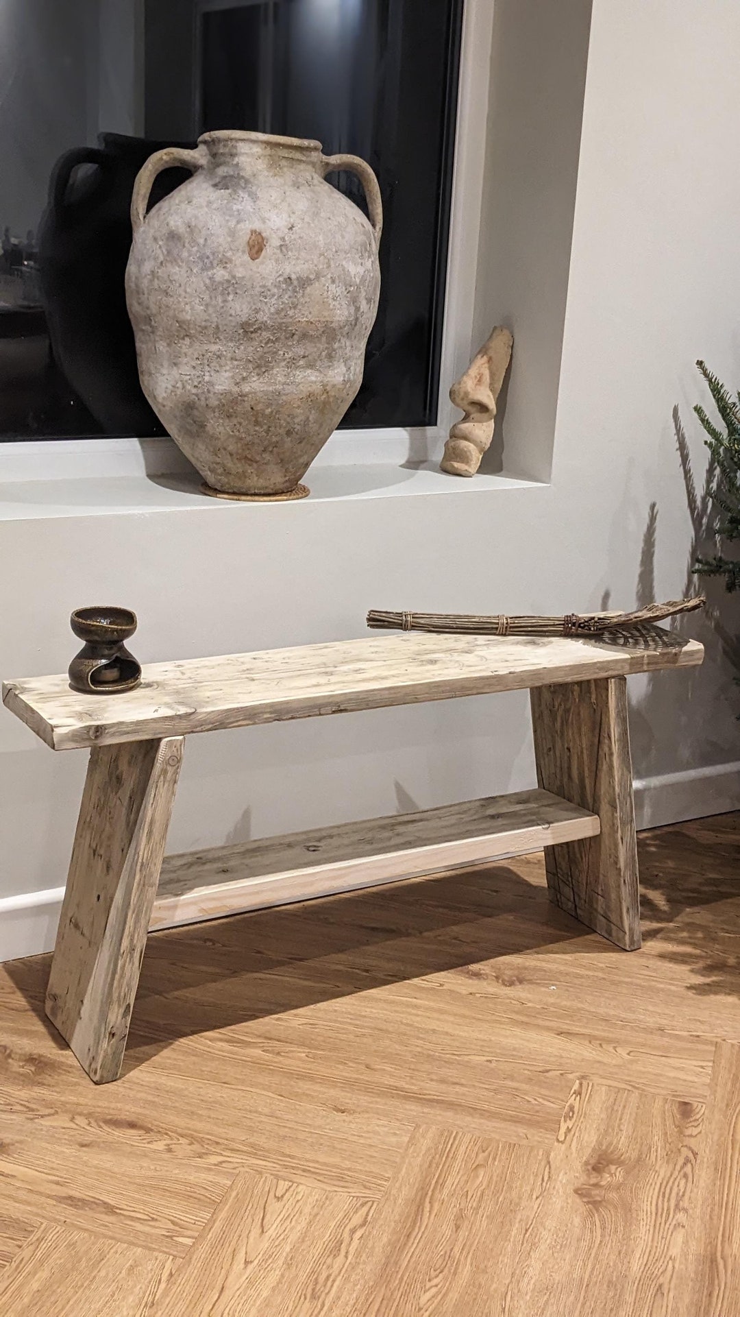 Rustic Chunky Bench - Etsy UK