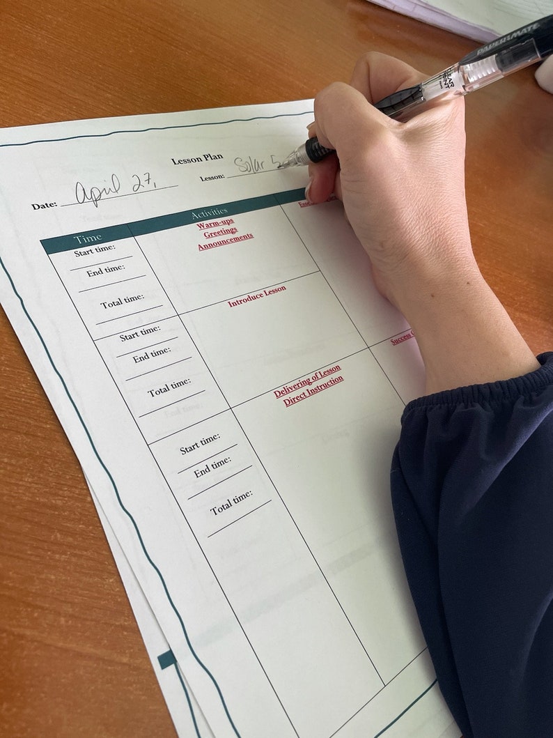 Effective Lesson Plan Template for Teachers - Etsy