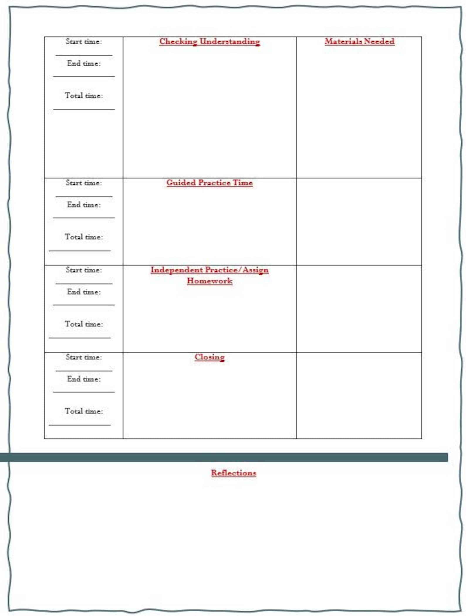 Effective Lesson Plan Template for Teachers - Etsy