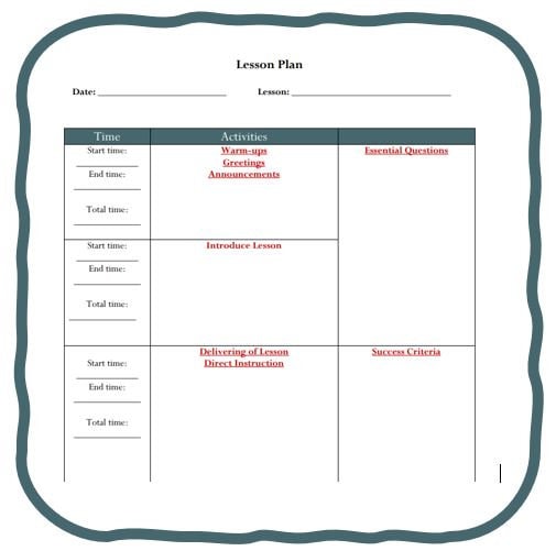Effective Lesson Plan Template for Teachers - Etsy