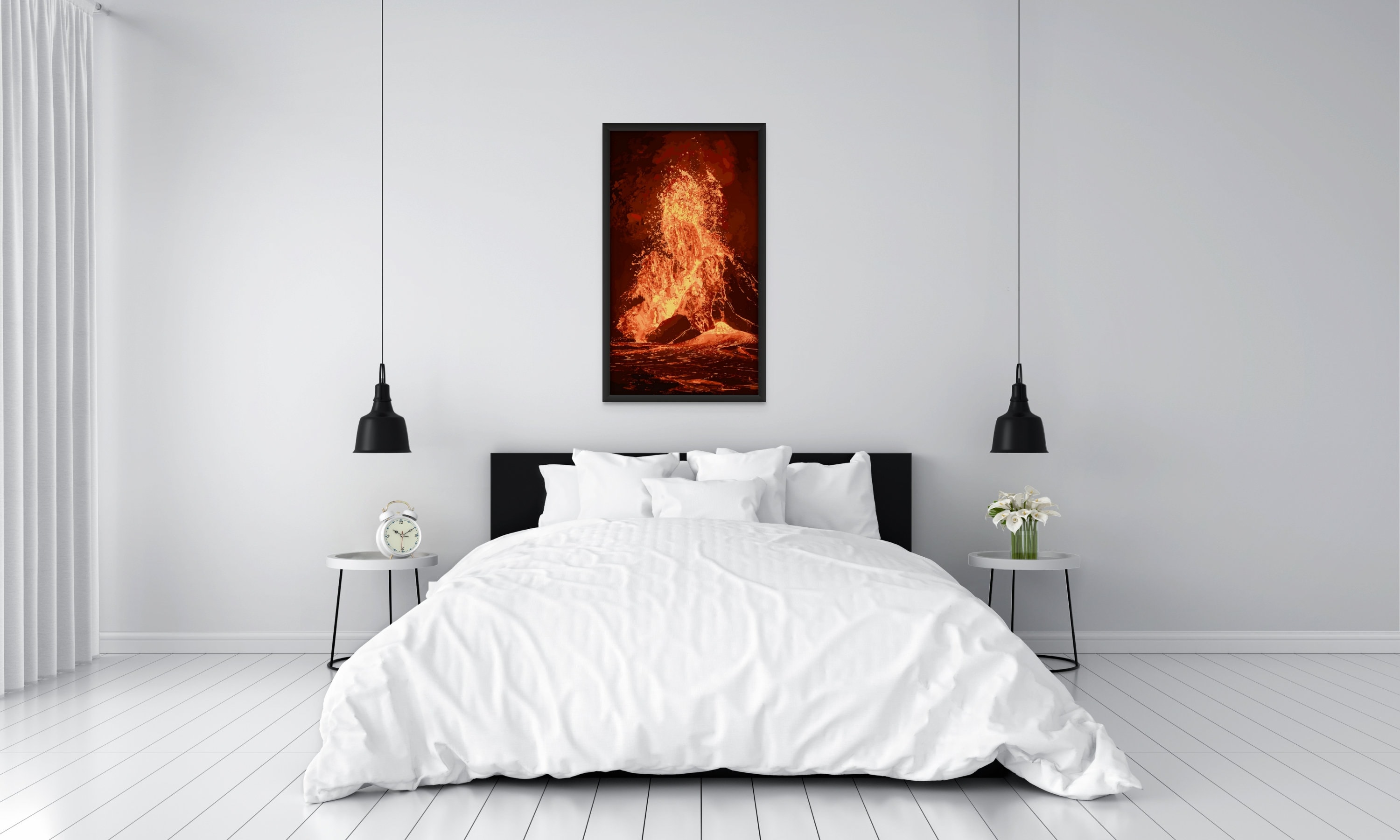 Volcano Eruption Download, Lava Flow, Wall Decor, Vector Art, Big ...