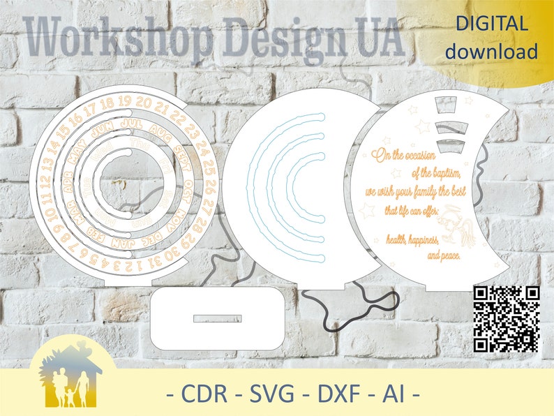 CNC Vector Perpetual Calendar Laser Cut File - SVG DXF - Eternal ...