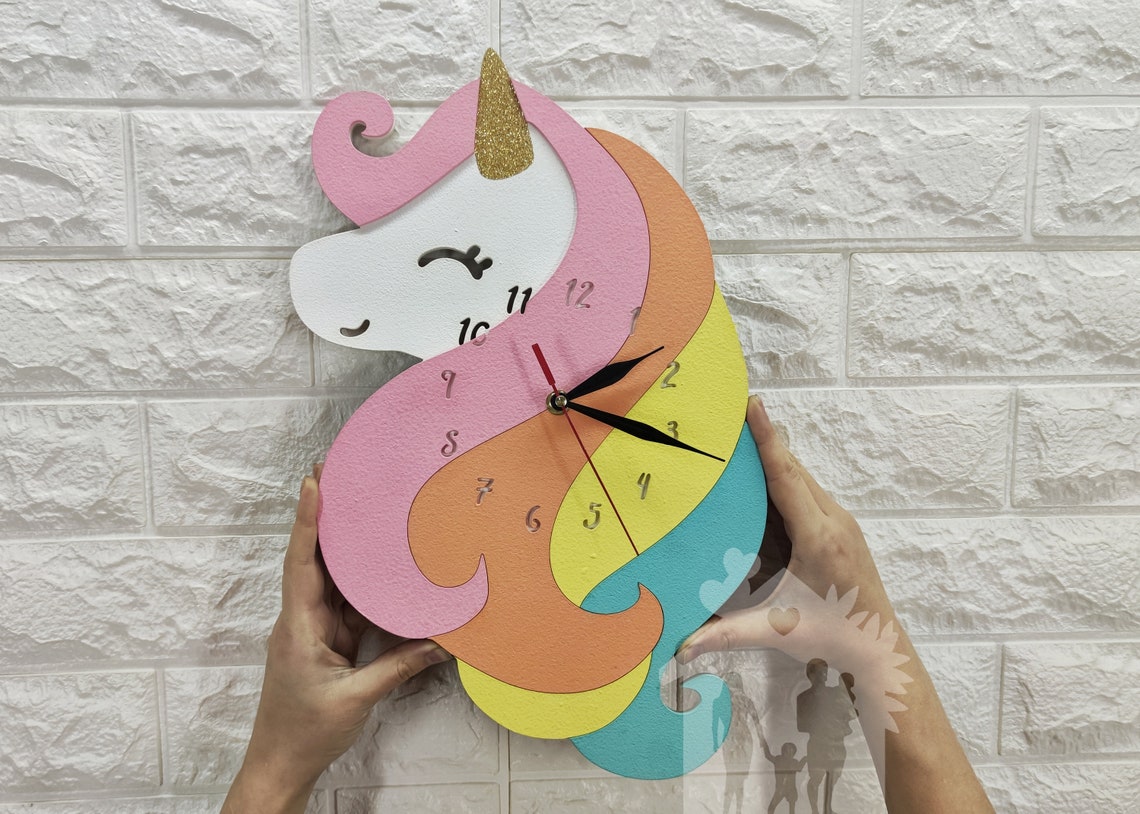 Wooden Clock Kids Wall Wooden Clock Kids Clock Childrens - Etsy