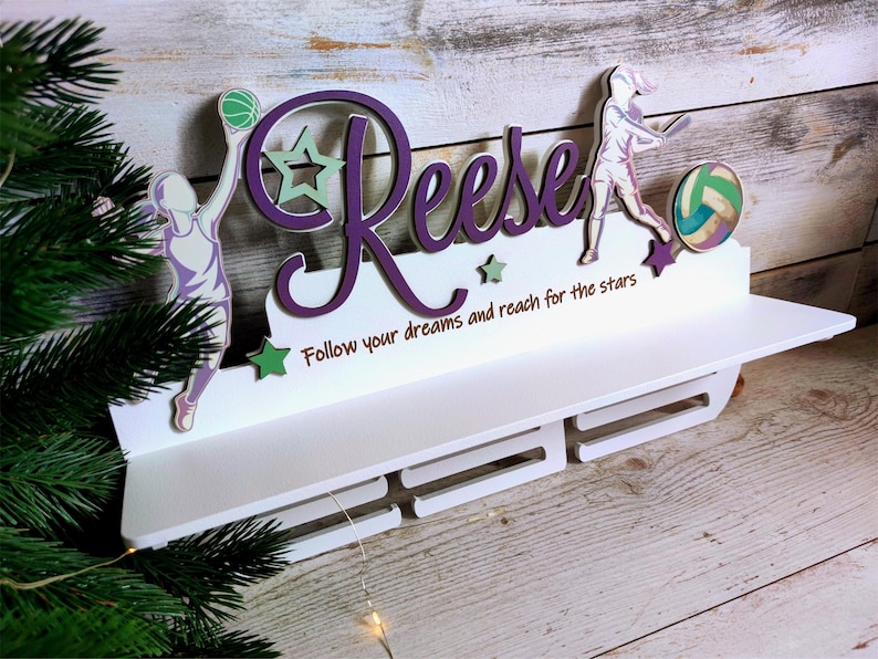 Personalized Girls Soccer Medal Holder: Custom Trophy Shelf, Wall Decor ...