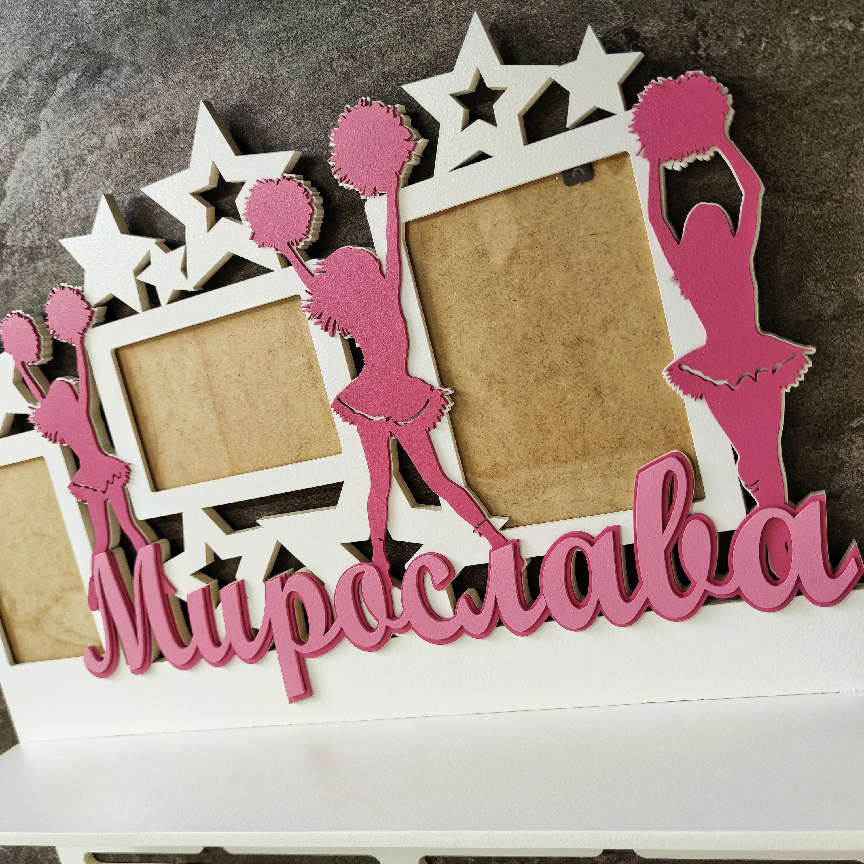 Cheerleader Medal Holder Display With Photo Frames - Digital File ...